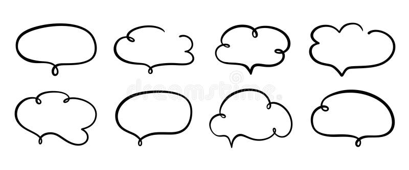 Chat Speech Bubble Message Text Cloud Shapes Set Stock Vector ...