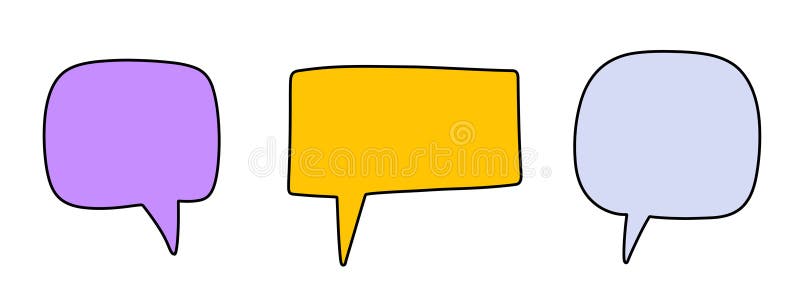 Chat Speech Bubble Message Text Cloud Shapes Set Stock Vector ...
