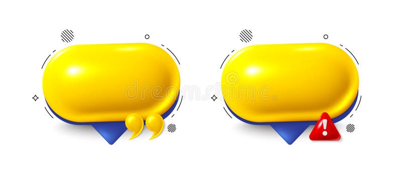 Chat Speech Bubble Set. Yellow Chat Comment 3d Icon. Talk Message Box ...