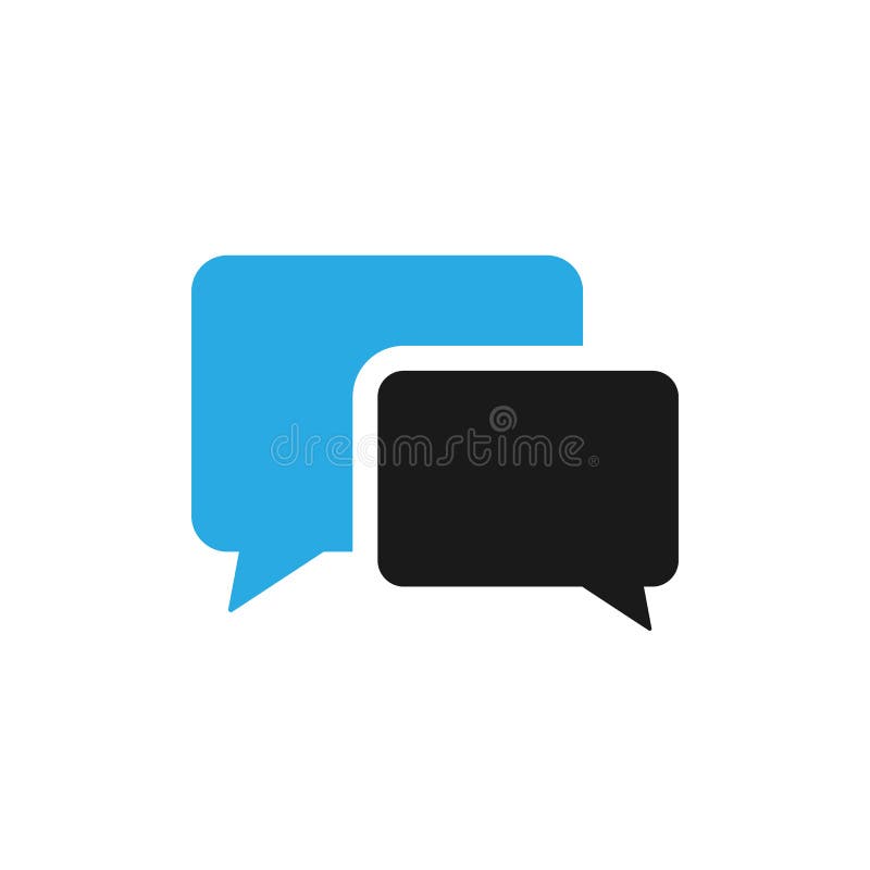 Dialog Icon in Black. Symbol of Dialogue between Two People. Vector ...