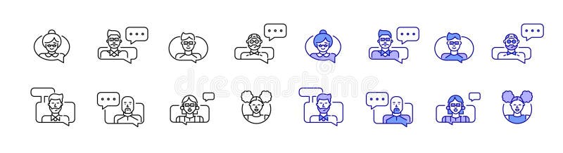 Chat Support Icons. Users Exchanging Messages Stock Vector ...