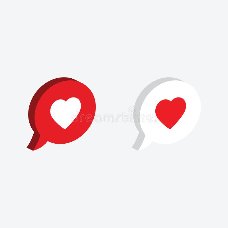Chat Symbol with Heart Isometric Vector ICON Stock Vector ...