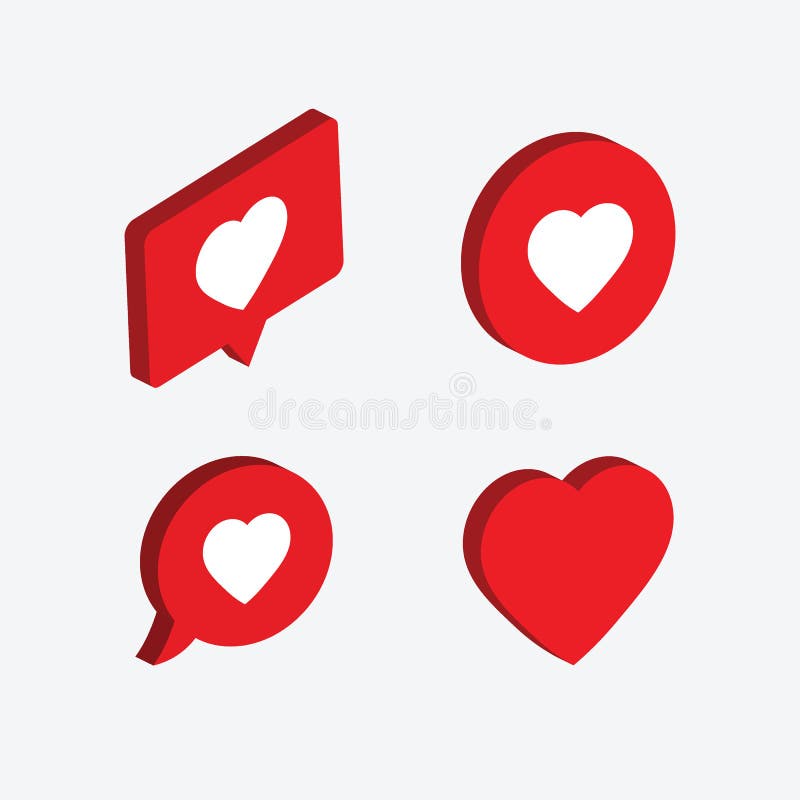 Chat Symbol with Heart Isometric Vector ICON Stock Vector ...