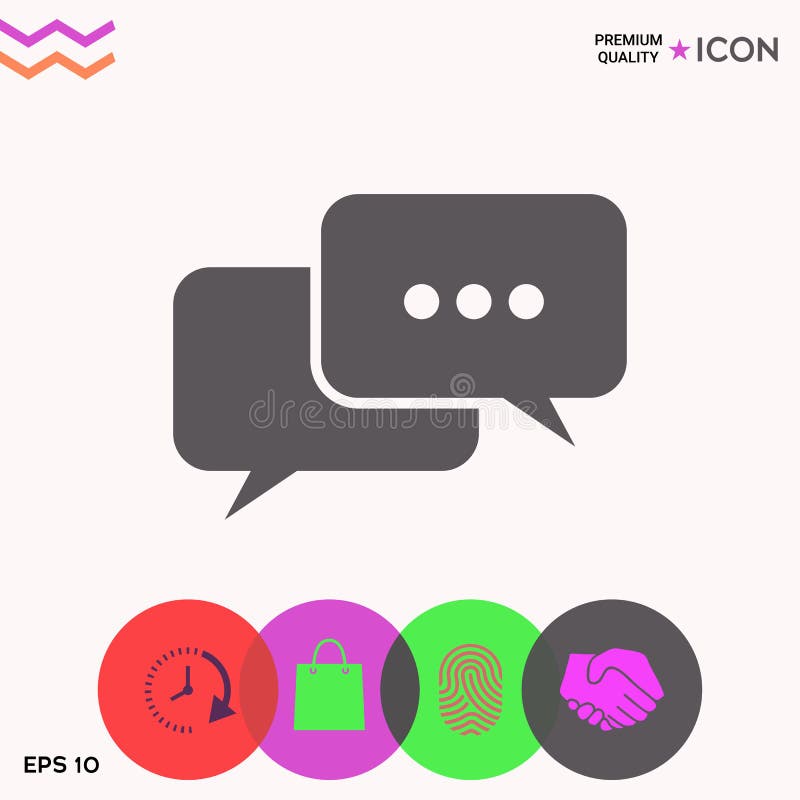 Chat symbol icon stock vector. Illustration of isolated - 129361360