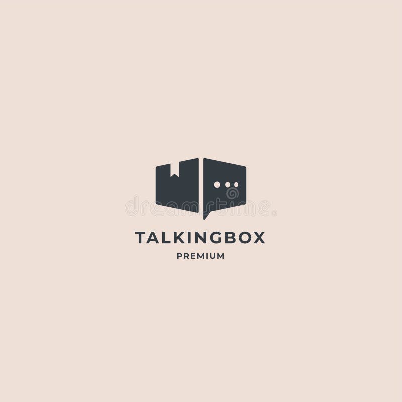 Chat Talk Box Logo with Bubble Speech Shape and Minimalist Style for ...