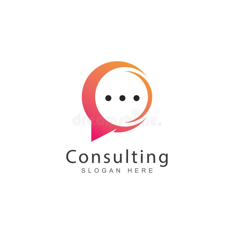 Chat Talk Consulting Logo Design Concept Stock Illustration ...