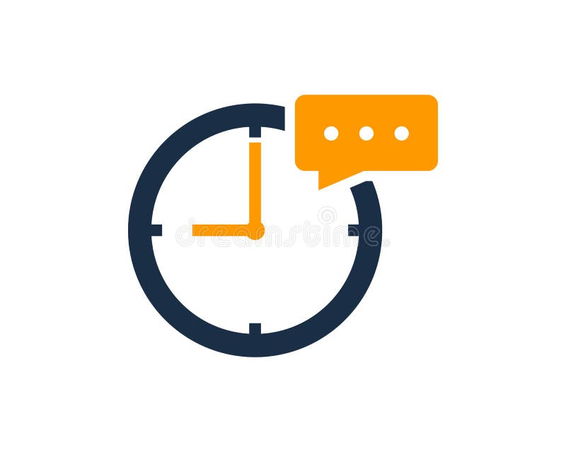 Chat Talk Time Icon Logo Design Element Stock Vector - Illustration of ...
