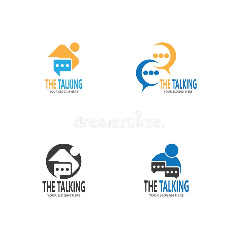 Chat Talking Logo and Symbol Vector Template Stock Illustration ...