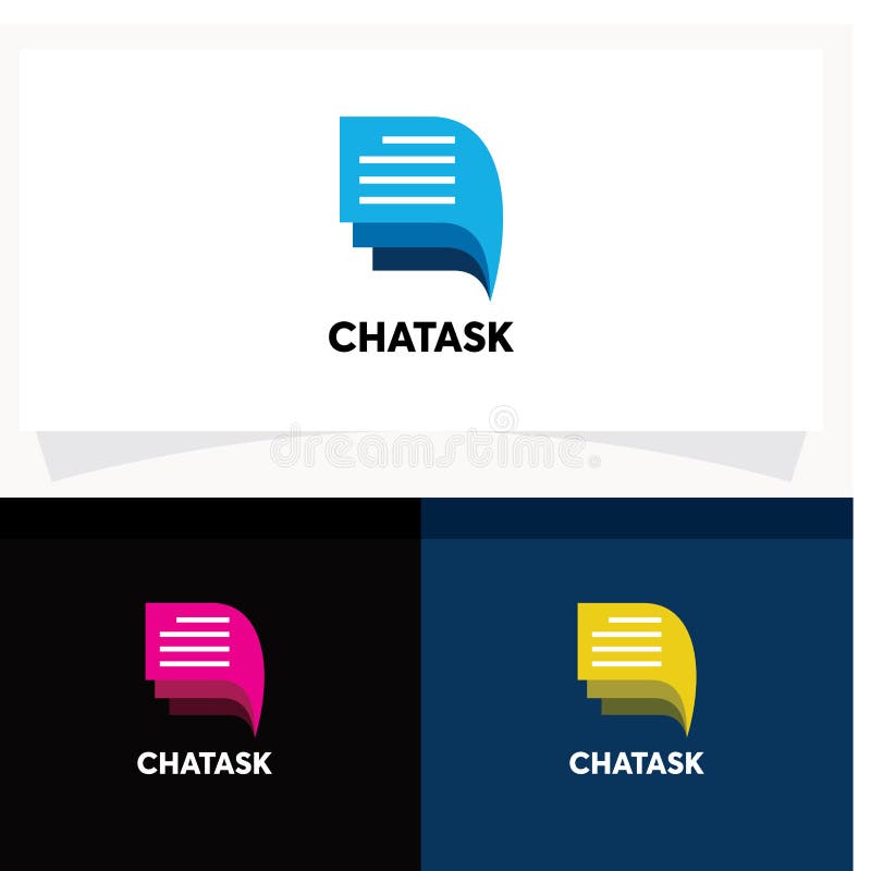 Chat Task Logo Design Template Stock Vector - Illustration of feedback ...