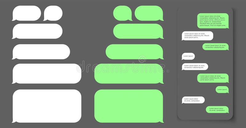 Chat Text Box. Empty Messages Template. Vector Dialig Interface Stock ...