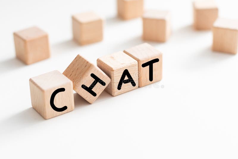 Chat Text on the Wood Blocks. Internet Concept Stock Illustration ...