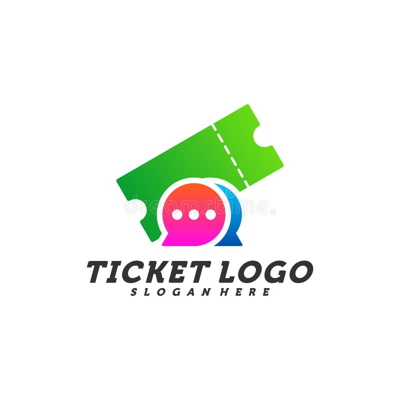 Chat Ticket Logo Design Concept Vector, Travel Ticket with Chat Logo ...