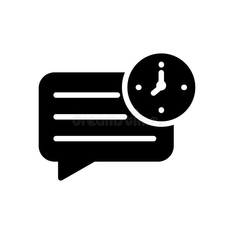 Chat Time Icon with Outline Style Stock Vector - Illustration of print ...
