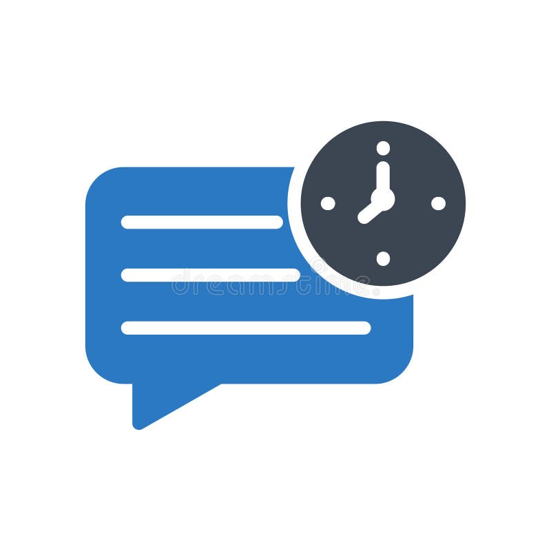 Chat Time Icon with Outline Style Stock Vector - Illustration of print ...