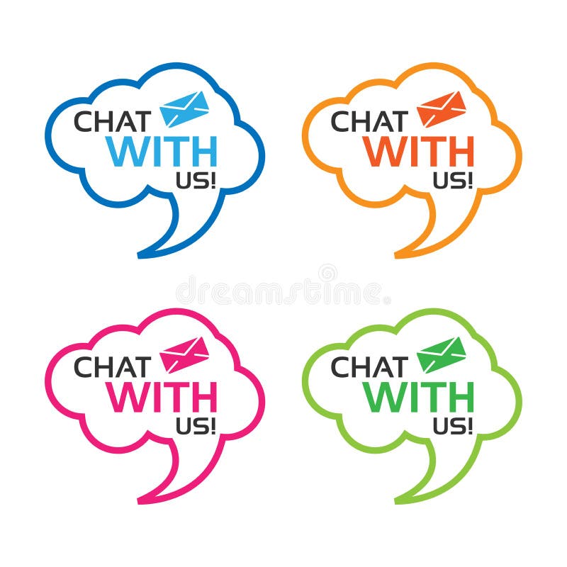 Chat Set Icon, Colorful Chat Icon. Flat Design Stock Vector ...
