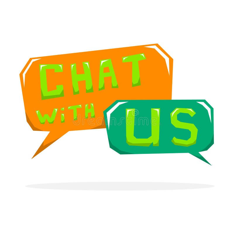 Chat with us stock vector. Illustration of thought, graphic - 70415249