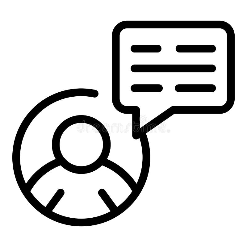 Chat User Icon, Outline Style Stock Vector - Illustration of isolated ...