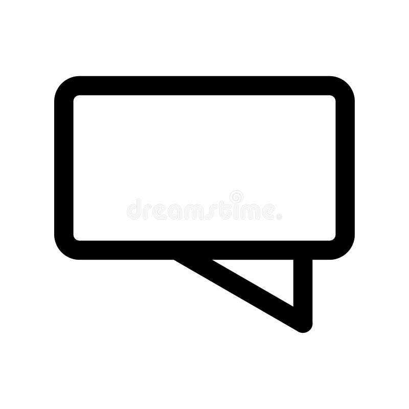 Chat Vector Icon. Black and White Message Illustration. Outline Linear ...