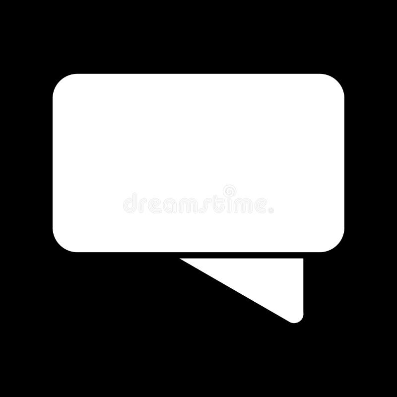 Chat Vector Icon. Black and White Message Illustration. Solid Linear ...
