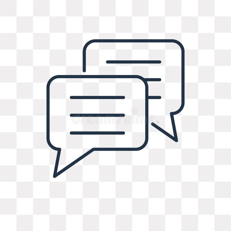 Chat Vector Icon Isolated on Transparent Background, Linear Chat Stock ...