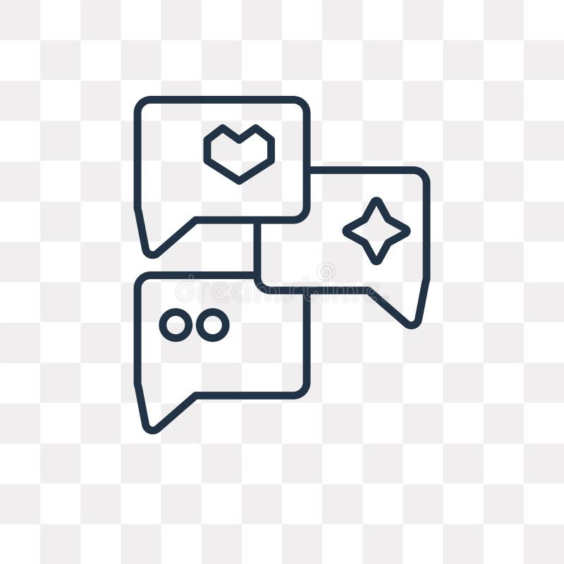 Chat Vector Icon Isolated on Transparent Background, Linear Chat Stock ...