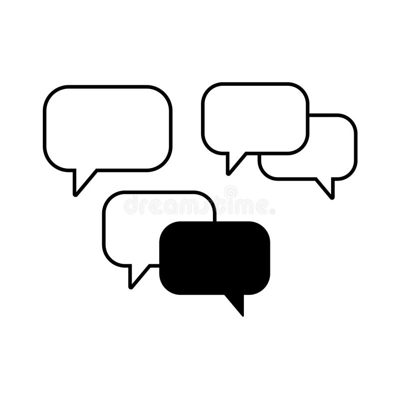 Chat Vector Icon. Talk Bubble Speech Icon. Blank Empty Bubbles Vector ...