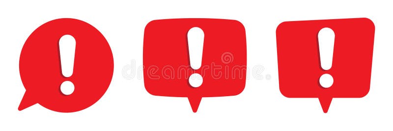 Chat Warning Exclamation Mark. Speech Bubble with Exclamation Mark. Red ...