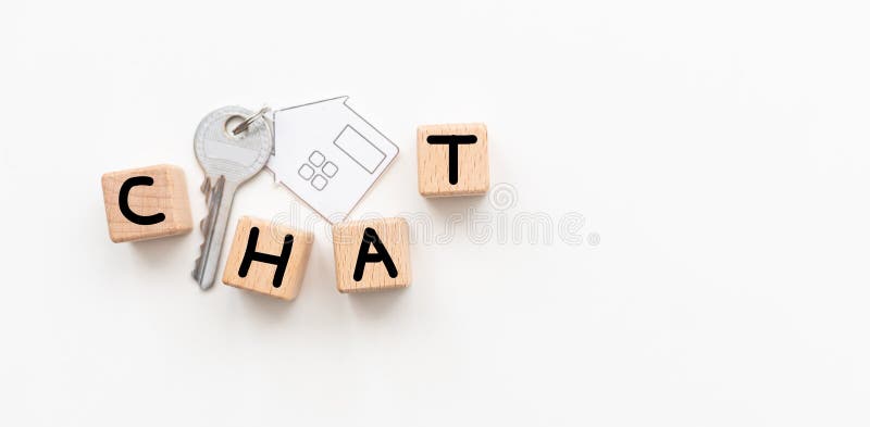 Chat Word Text Wood Type Isolated White Background Stock Photos - Free ...