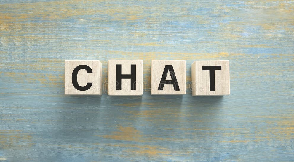 CHAT Word Written in Wooden Cube on Wooden Stock Image - Image of ...