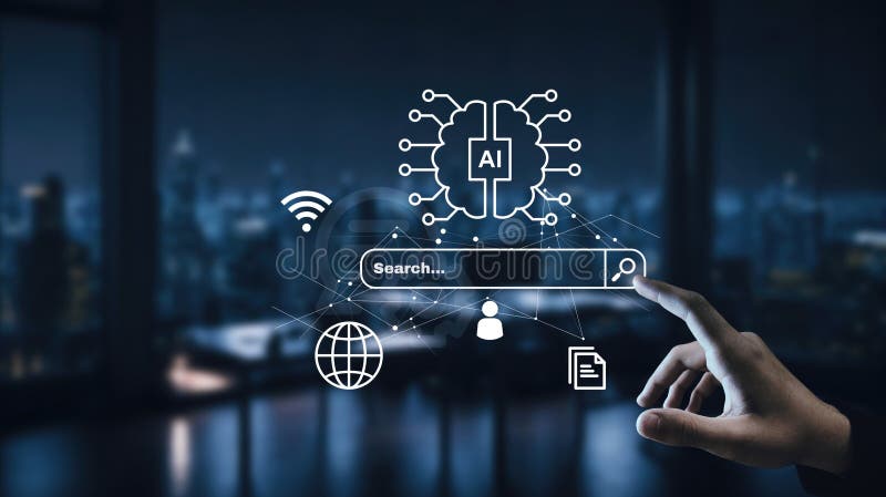 Chatbot with AI (Artificial Intelligence), Search Engine, Businessman ...