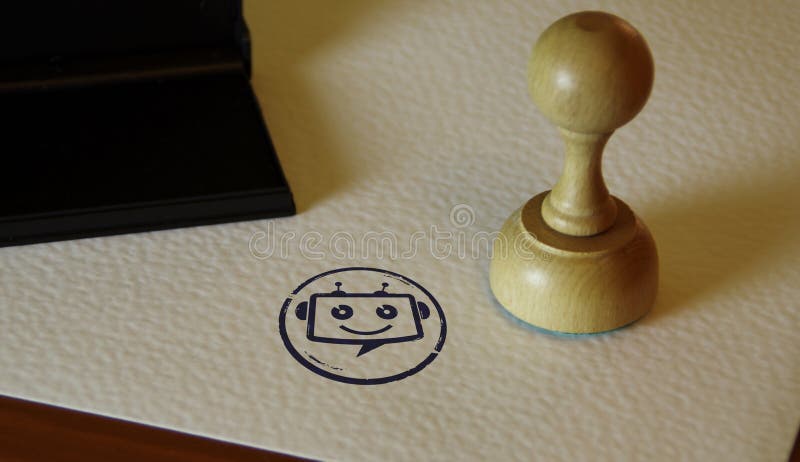 Chatbot Ai Bot Stamp and Stamping Stock Image - Image of hand, chatbot ...