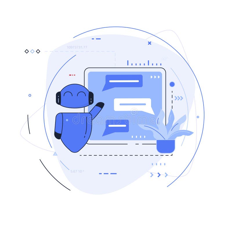 Chatbot AI conversation stock vector. Illustration of network - 373116931