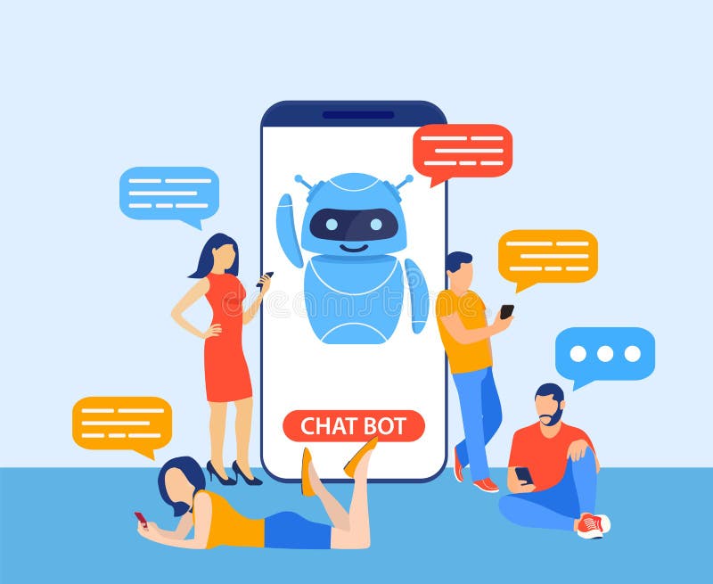 Chatbot Ai and Customer Service Concept. Stock Vector - Illustration of ...
