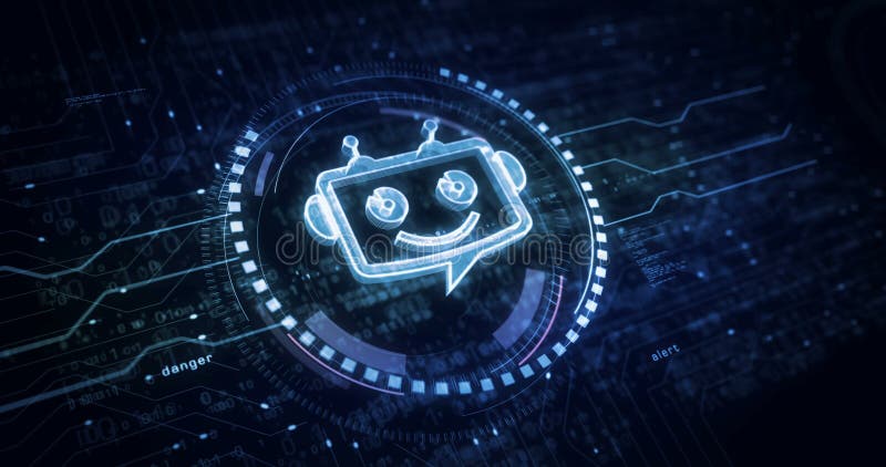 Chatbot Ai Online Assistant Support Symbols Loop Cyber Loop Concept ...