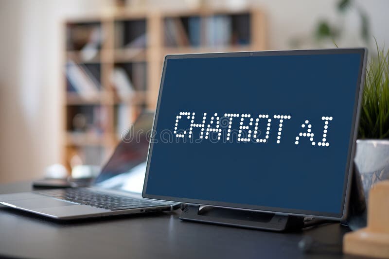 Chatbot AI Text on Modern Workstation Stock Photo - Image of artificial ...