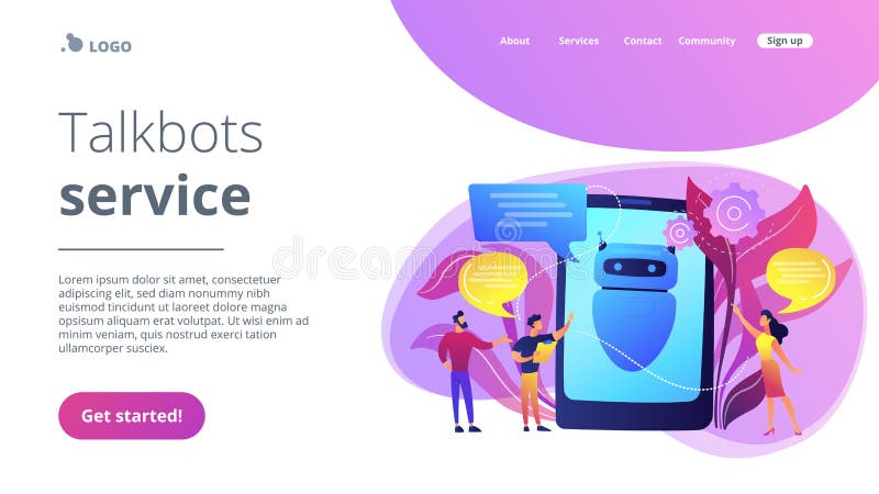 Chatbot Landing Page Stock Illustrations – 727 Chatbot Landing Page ...
