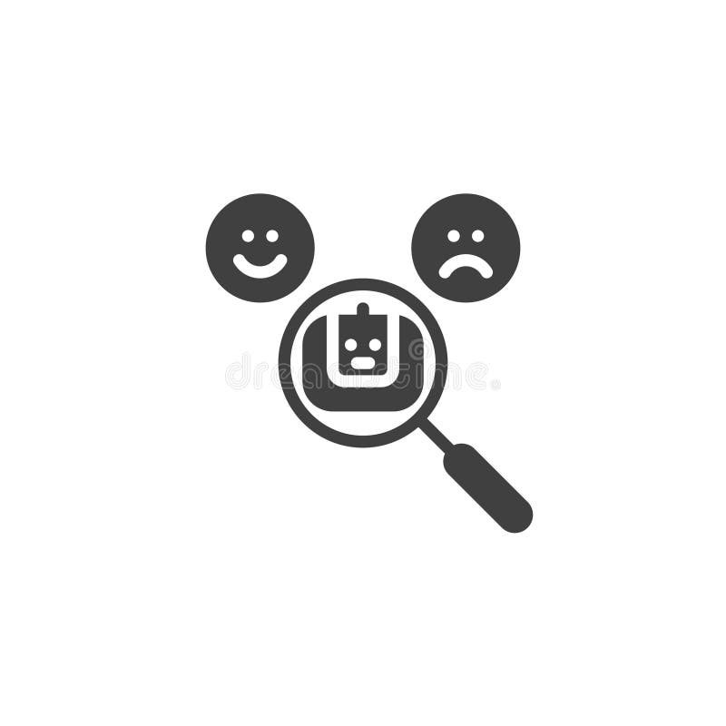 Chatbot Analyzing Happy and Sad Faces Vector Icon Stock Vector ...