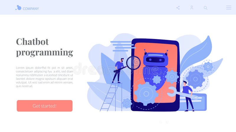 Chatbot App Developmentconcept Landing Page. Stock Vector ...