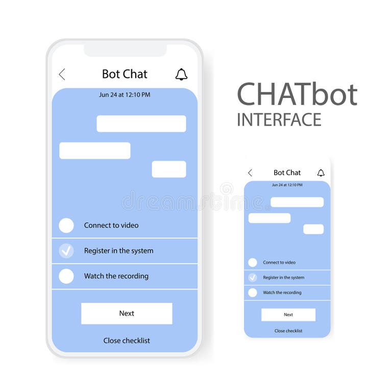 Chatbot App Mobile Helper. Dialoge Windows Flat Design Concept. Social ...