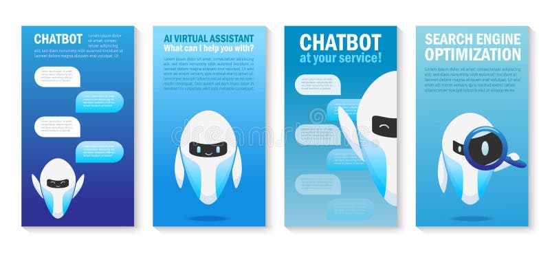 Chatbot Application Screen Mockup or Templates with Various Chatbots ...
