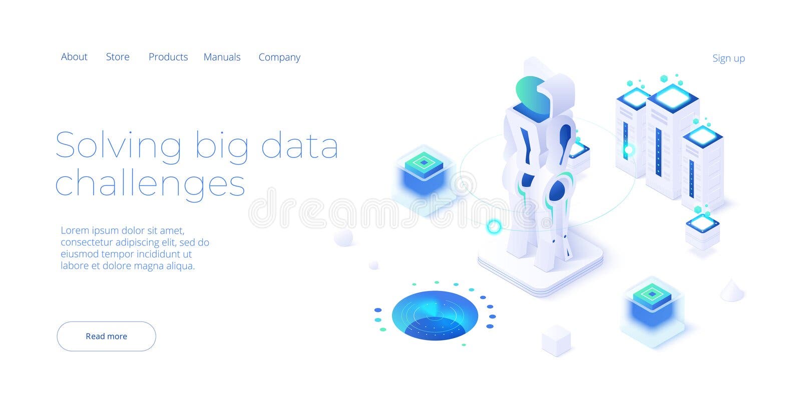 Artificial Intelligence or Neural Network Concept in Isometric Vector ...