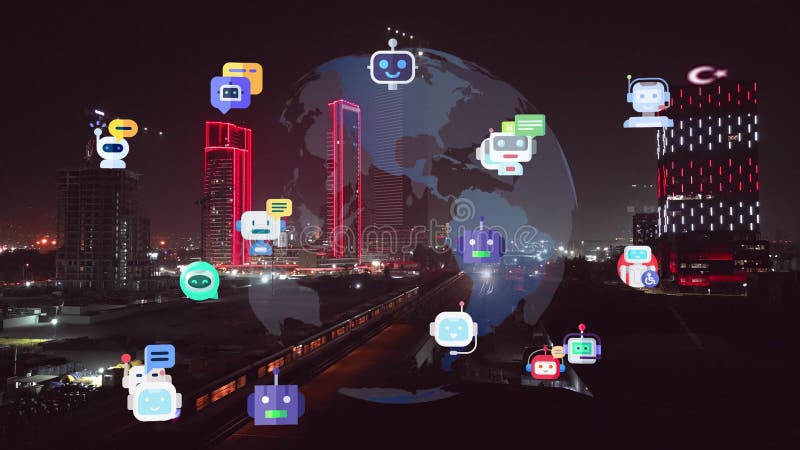 Chatbot Artificial Intelligence. Textual Model of Communication Stock Video - Video of network ...