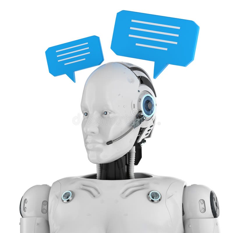 Chatbot or Assistant Robot Chat with Speech Bubble Stock Illustration ...