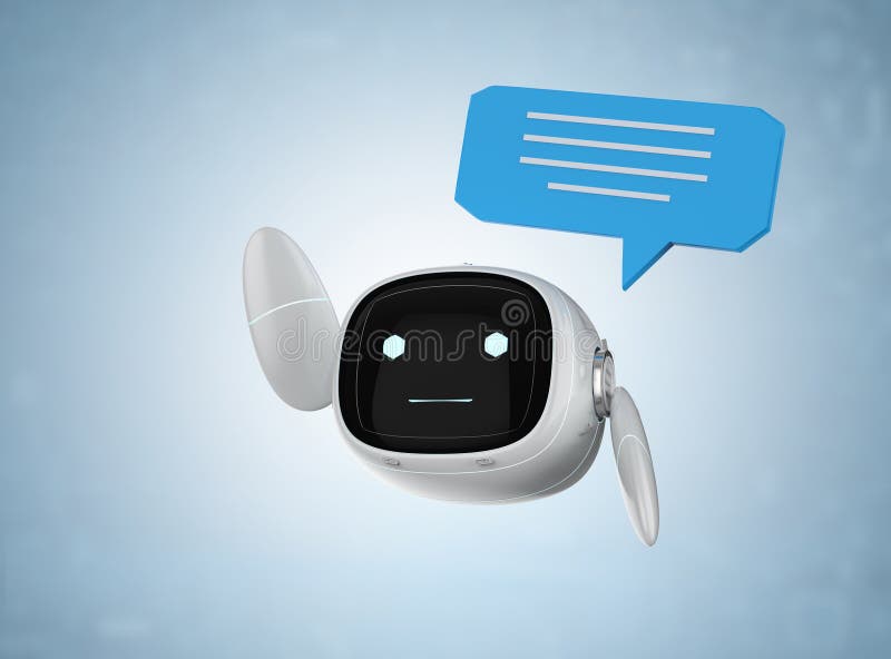 Chatbot or Assistant Robot Chat with Speech Bubble Stock Illustration ...