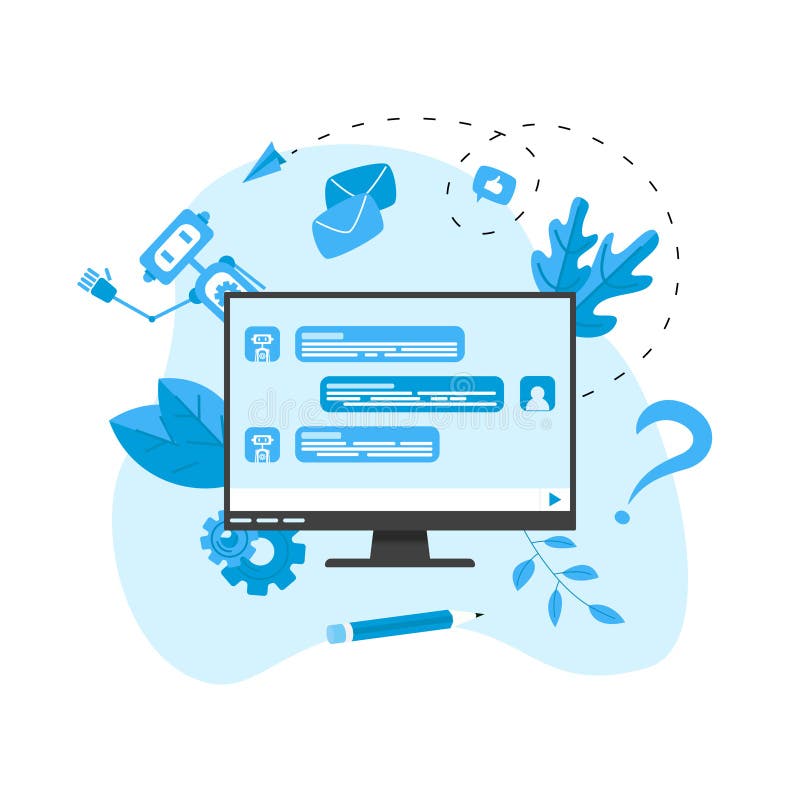 Chatbot Business Concept. Communication with Chatbot Stock Vector ...