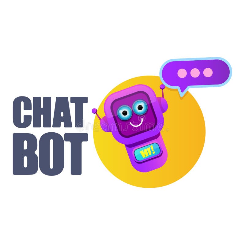 Cute Chatbot Character or Intelligent Assistant with Speech Bubble ...