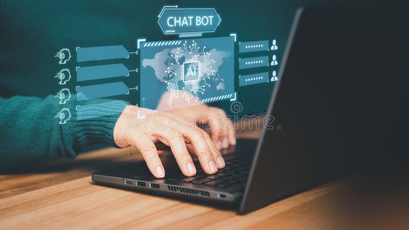 Chatbot Chat with AI, Artificial Intelligence. Futuristic Technology ...