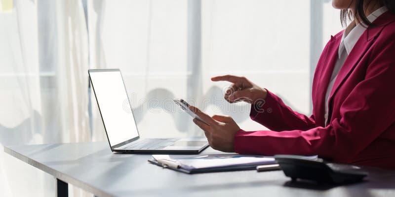 Chatbot Chat with AI, Artificial Intelligence. Business Woman Using ...