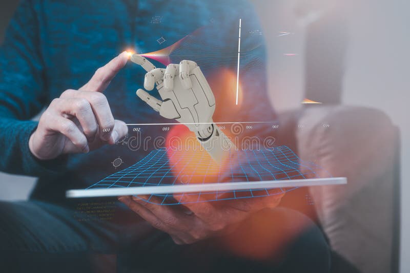 Chatbot Chat with AI, Artificial Intelligence. Man Using Technology ...