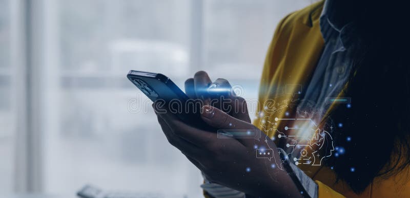 Chatbot Chat with AI, Artificial Intelligence. Man Using Technology ...